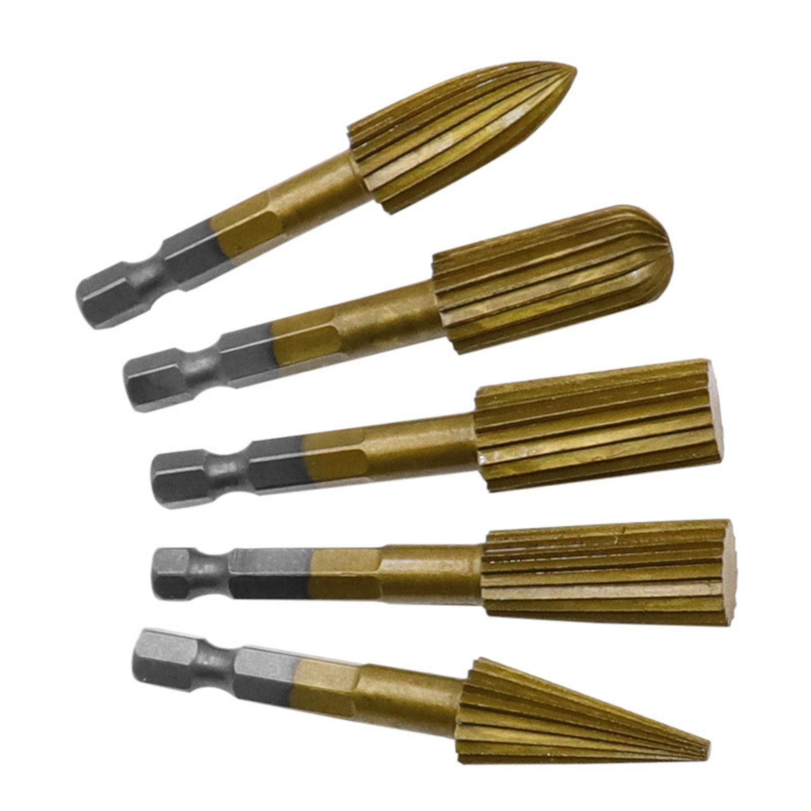 Hexagonal Handle Woodworking 5-Piece Set Woodworking File Gold, Heavy ...