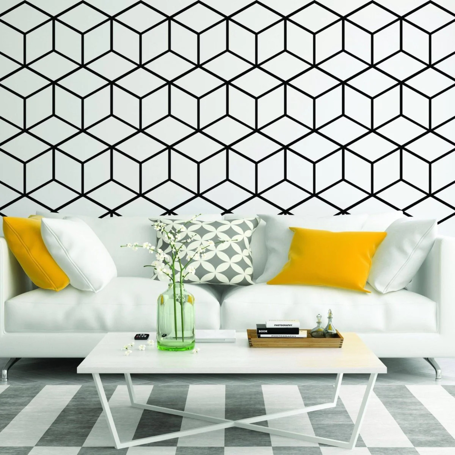 Hexagonal Honeycomb Wall Decal - Adhesive Vinyl Sticker for Walls ...