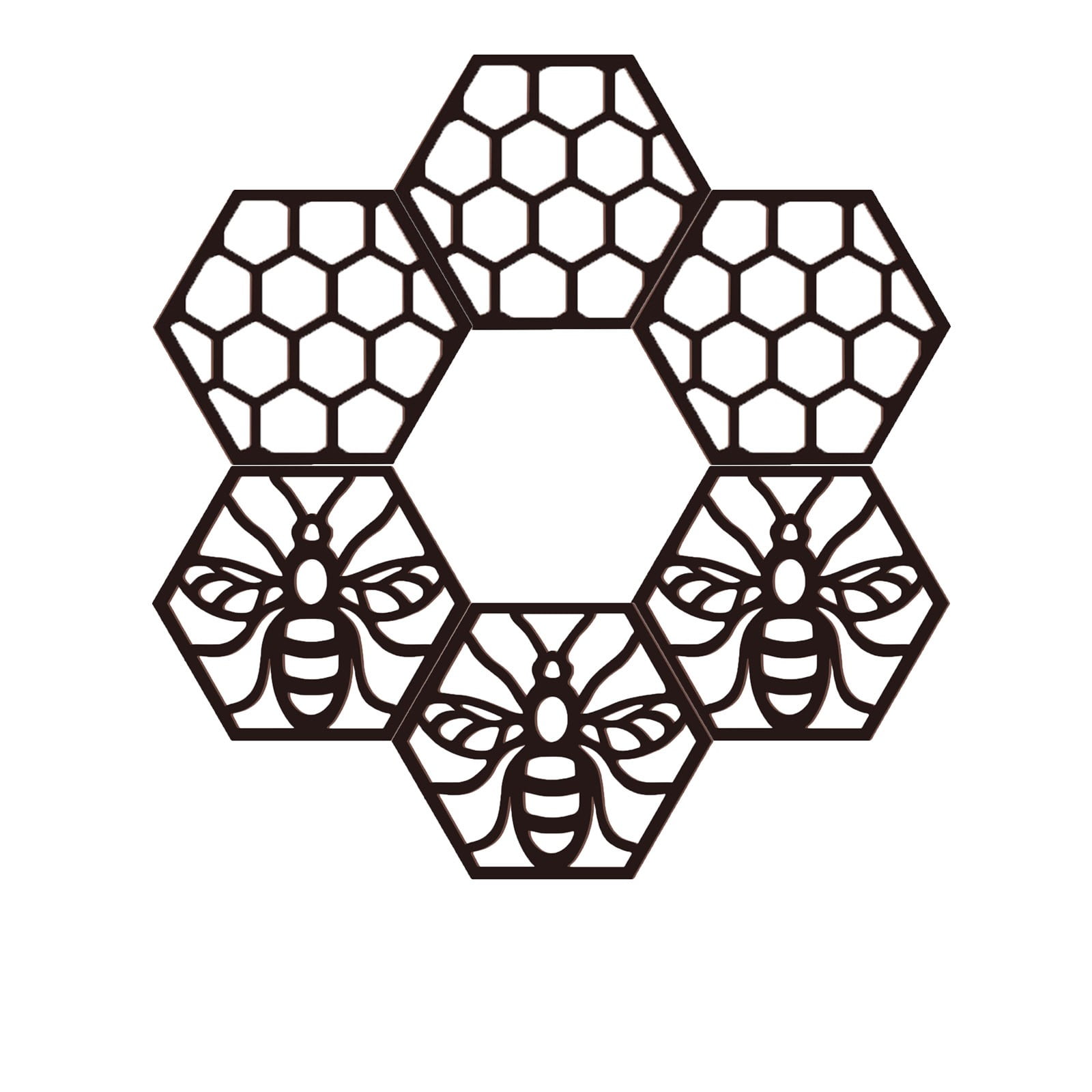 Hexagonal Honeycomb Wooden Pendant - Hollowed-Out Craftsmanship, Natural Design & Versatile, for ...