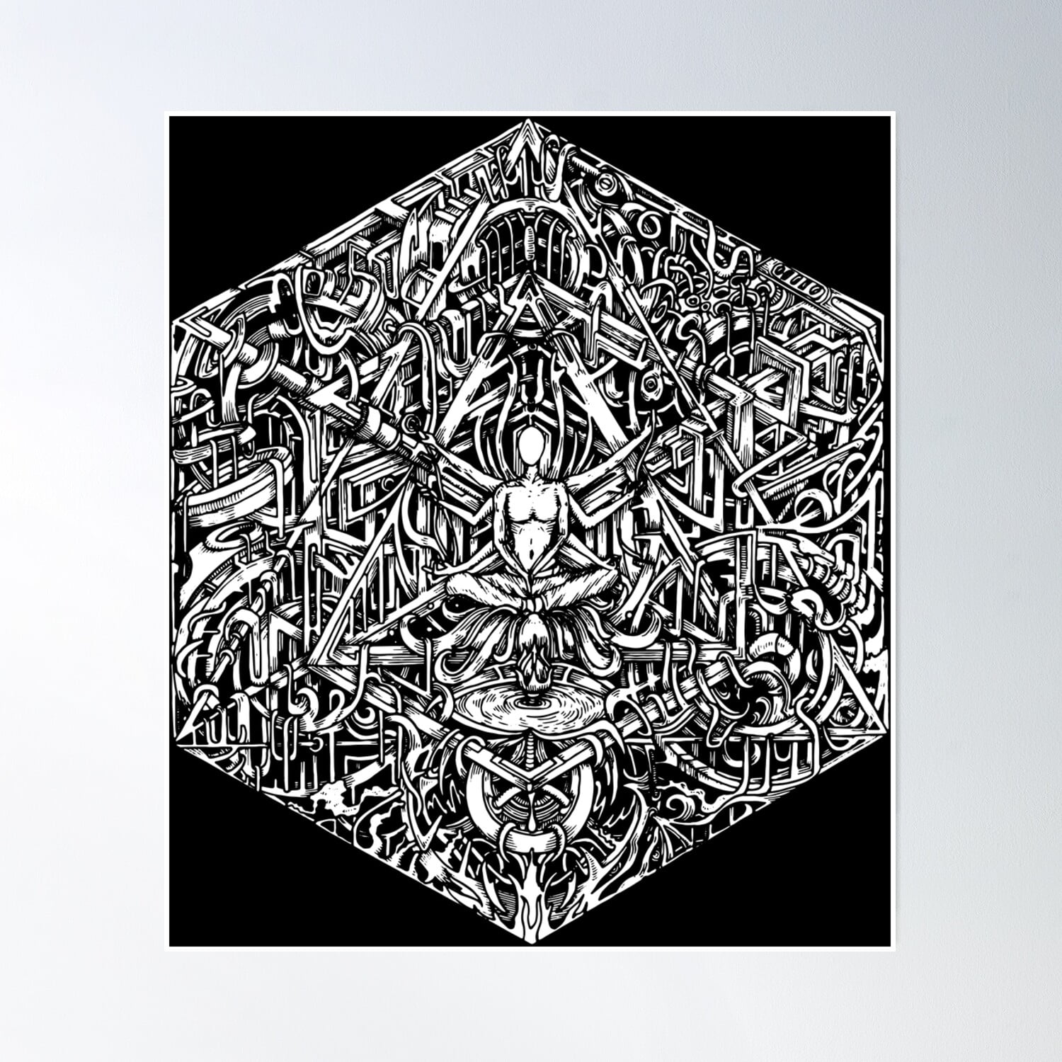 Hexagonal Layers Of Reality | Psychedelic Art Poster Wall Art, Modern ...