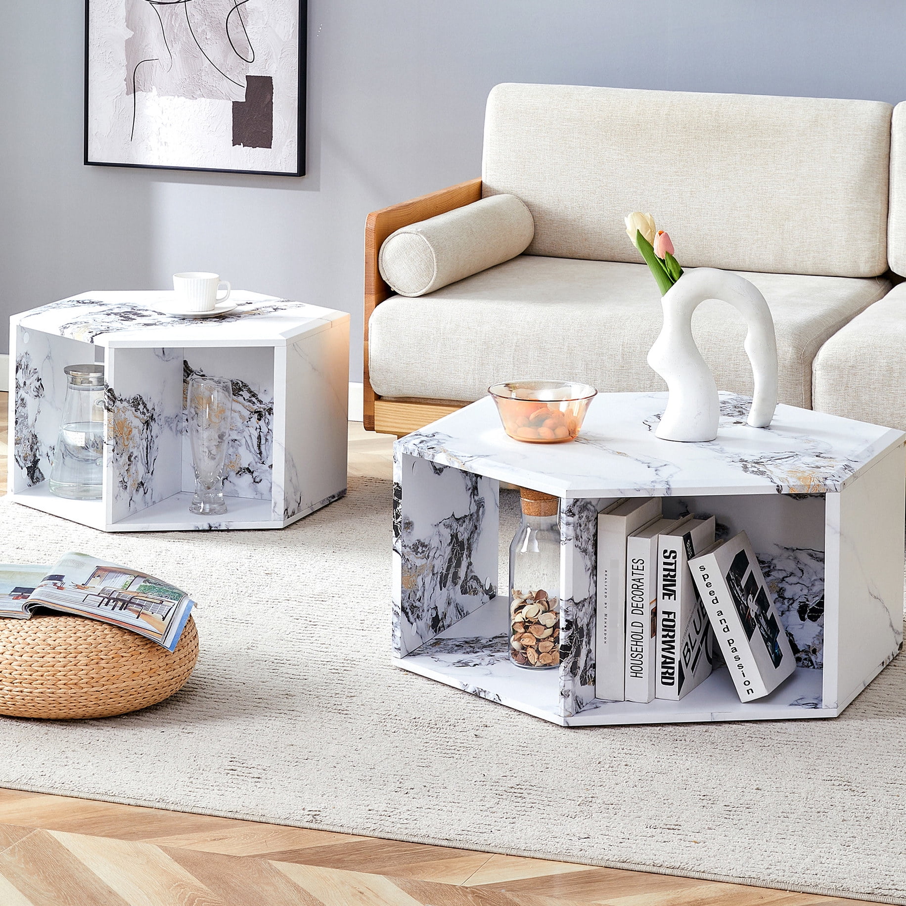 Hexagonal MDF set - Easy installation with instructions - Main living ...