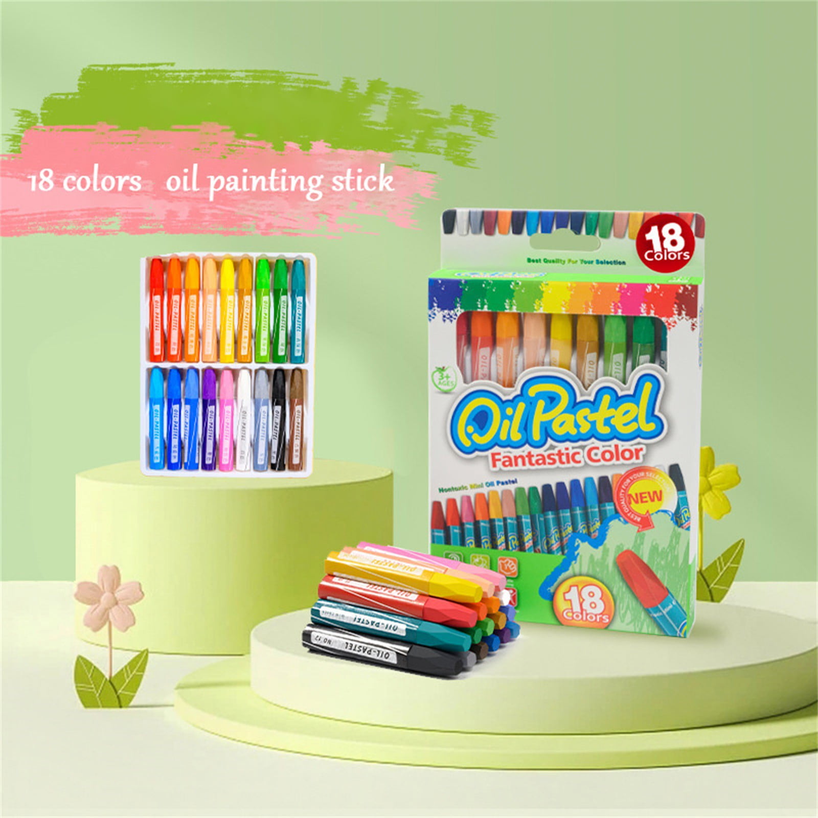 Hexagonal Oil Pastels In 18 Colors|24 Assorted Colors Art Crayon Oil ...