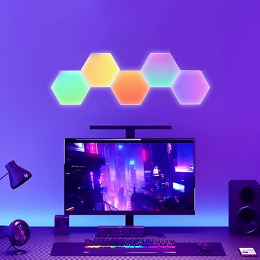 Arcwares RGB LED Hexagon Lights, DIY Touch Sensitive, Game Room Decor ...