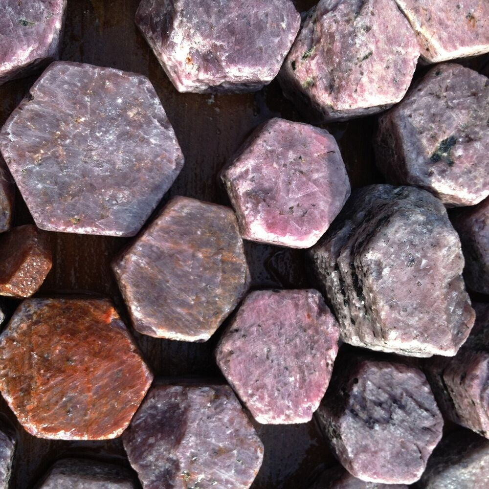 Hexagonal Ruby - Rough Rocks for Tumbling - Dispelling Fear and Anxiety ...