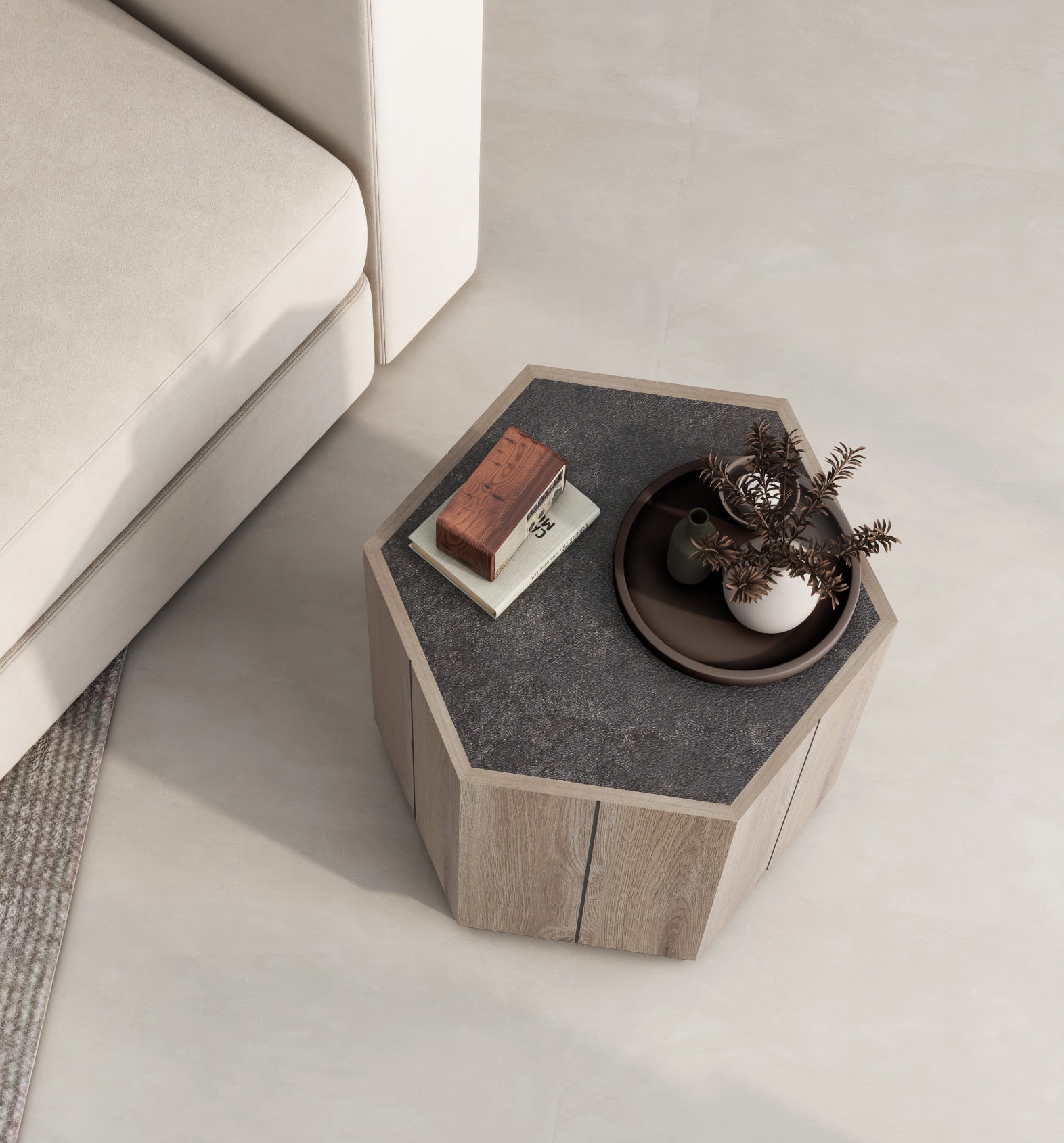 Hexagonal Rural Style Garden Retro Corner Table,Night Stand with Drawer ...