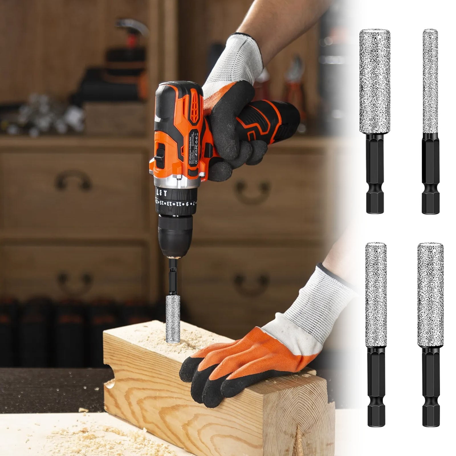 Hexagonal Shank Edge Grinding Drill Bit, Ceramic Tile Glass Grinding ...