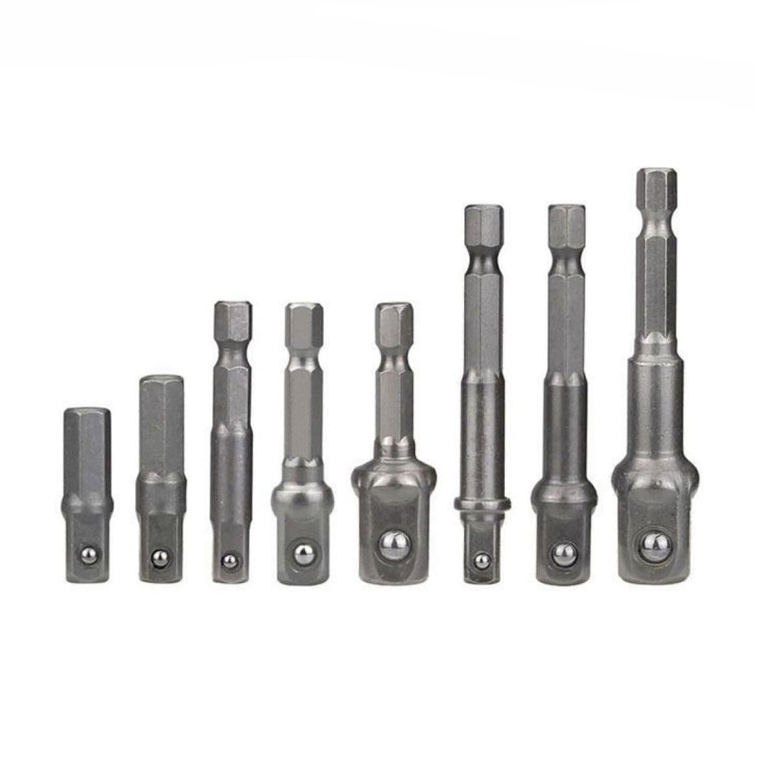 Hexagonal Shank to Square Head Socket Adapter with Bead 1/4 3/8 1/2 Air ...