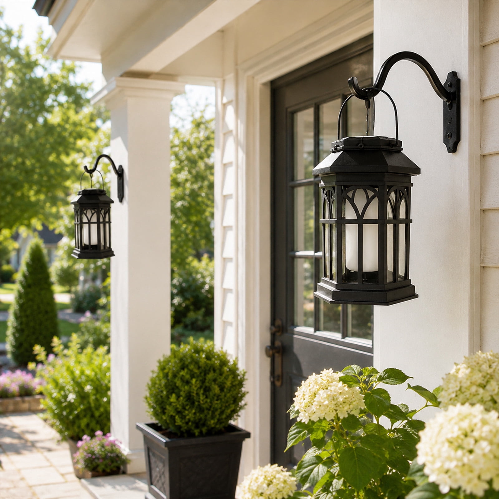 Hexagonal Solar Lantern, LED Flickering Candle Light Effect, Solar ...