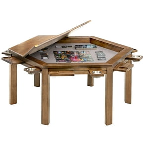 Bowery Hill Poker Room Furniture - Modern Gray Finish Wood Round Game ...