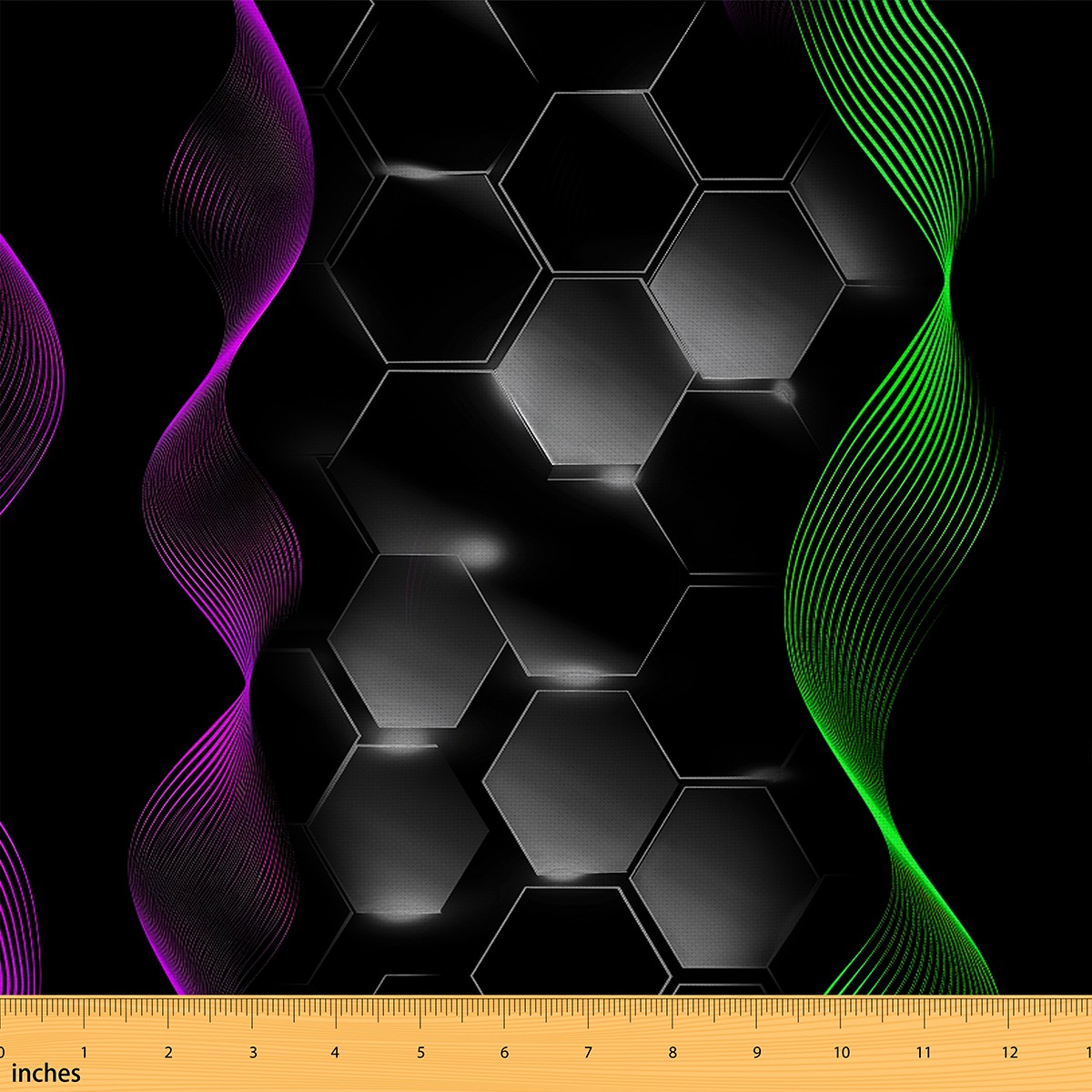 Hexagonal Upholstery Fabric,Neon Lights Ombre Gradient Fabric By The ...