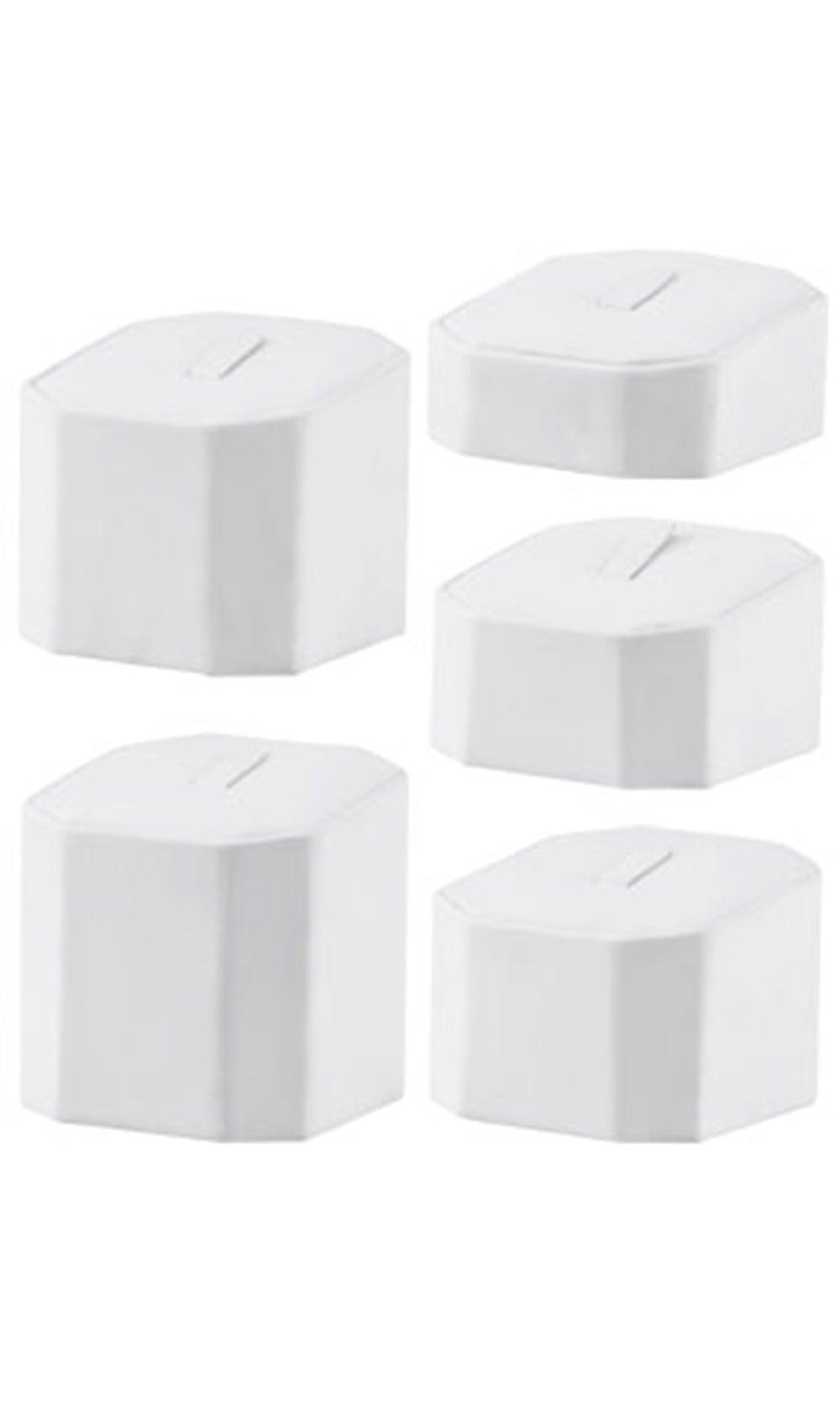 Hexagonal White Faux Leather Jewelry Display Risers - Set of 5 ...