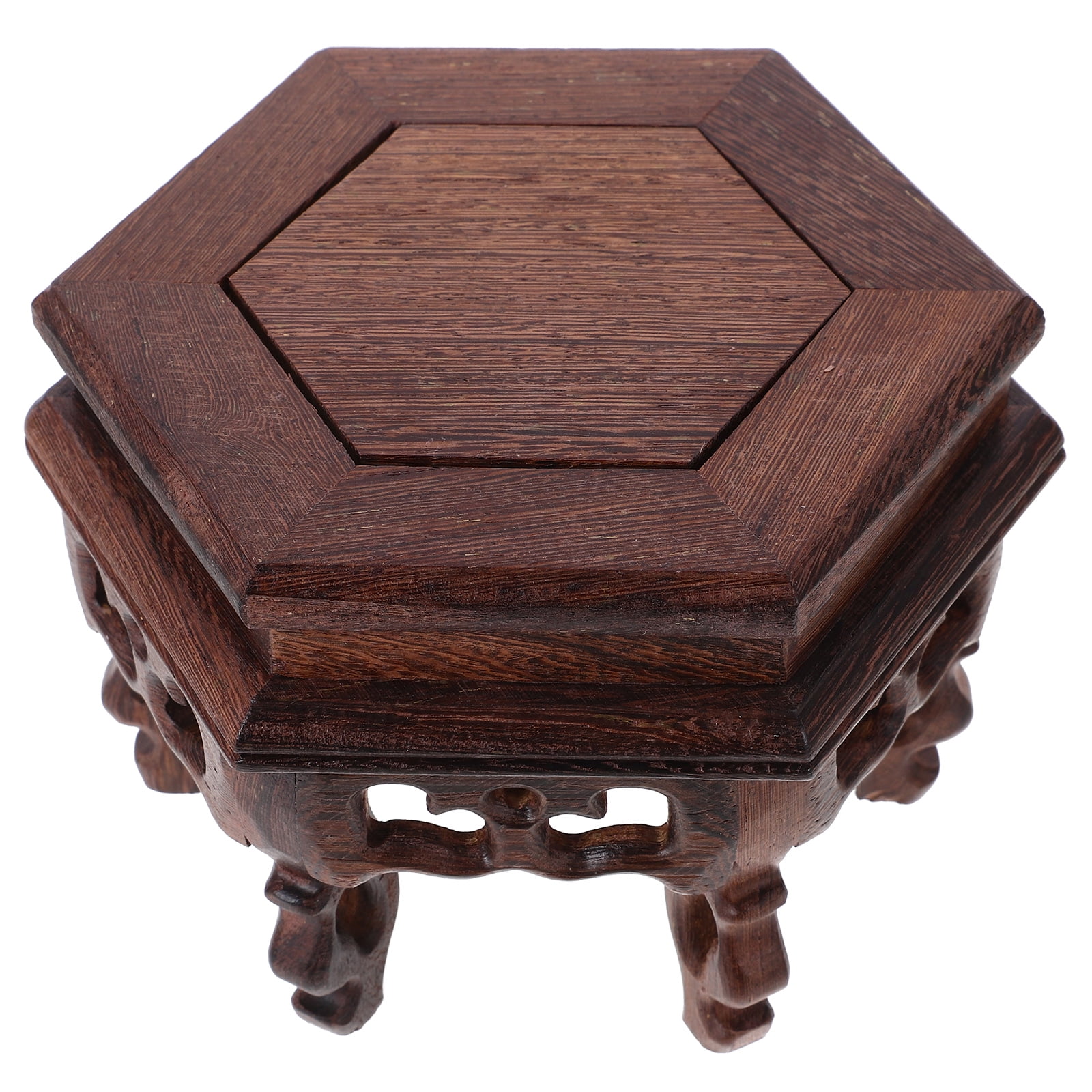 Hexagonal Wood Plant Pot Stand Wood Planter Base Flower Pot Holder ...