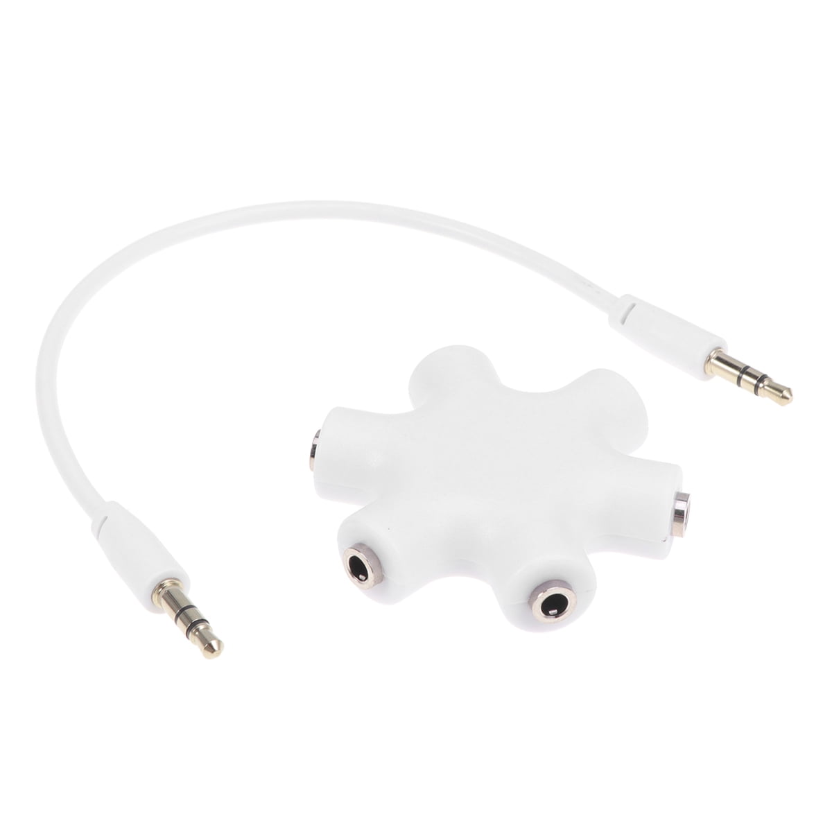 Hexangular Headphone Jack Splitter 5 Way 6 Port Female Audio Connector ...