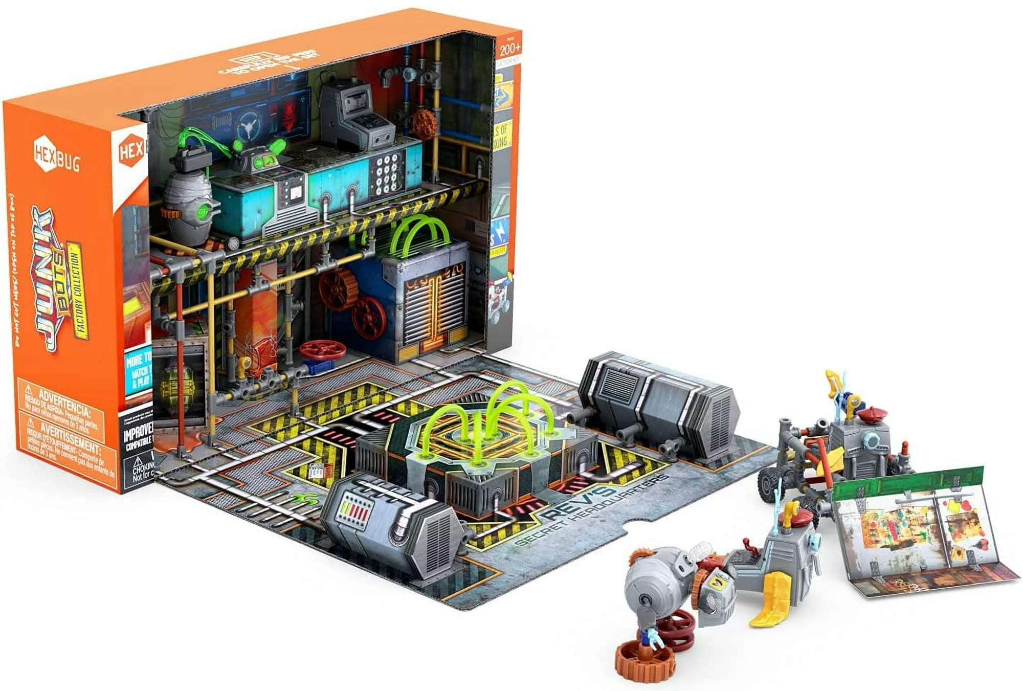 HEXBUG JUNK BOTS Small Factory Rev's Secret Headquarters Playset ...