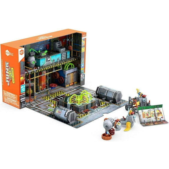 HEXBUG JUNK BOTS Small Factory Rev's Secret Headquarters Playset ...
