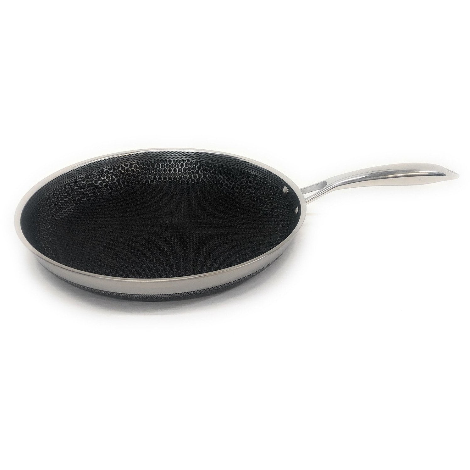 Hexclad Commercial 12-Inch Fry Pan, Hybrid Stainless Steel, Nonstick ...