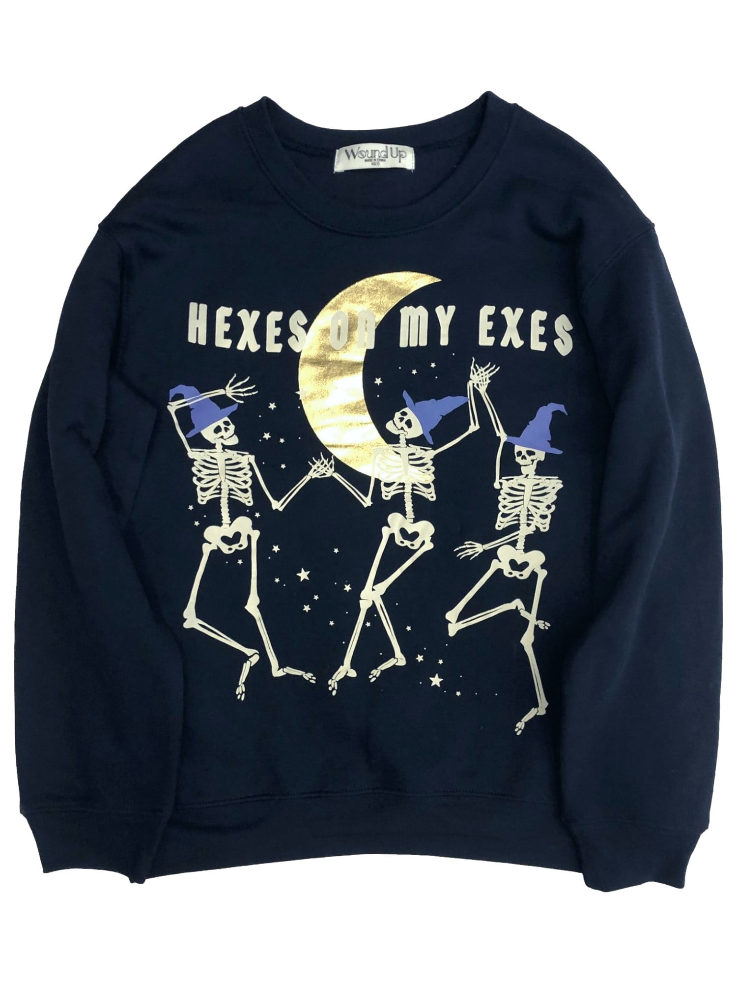 Hexes on My Exes Women's Juniors Graphic Fleece Sweatshirt with Long Sleeves, Sizes XS-XXXL ...
