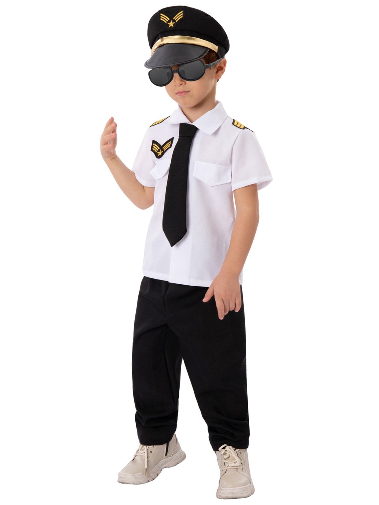 Hexplore Pilot Costume for Kids Airline Captain Uniform Children ...