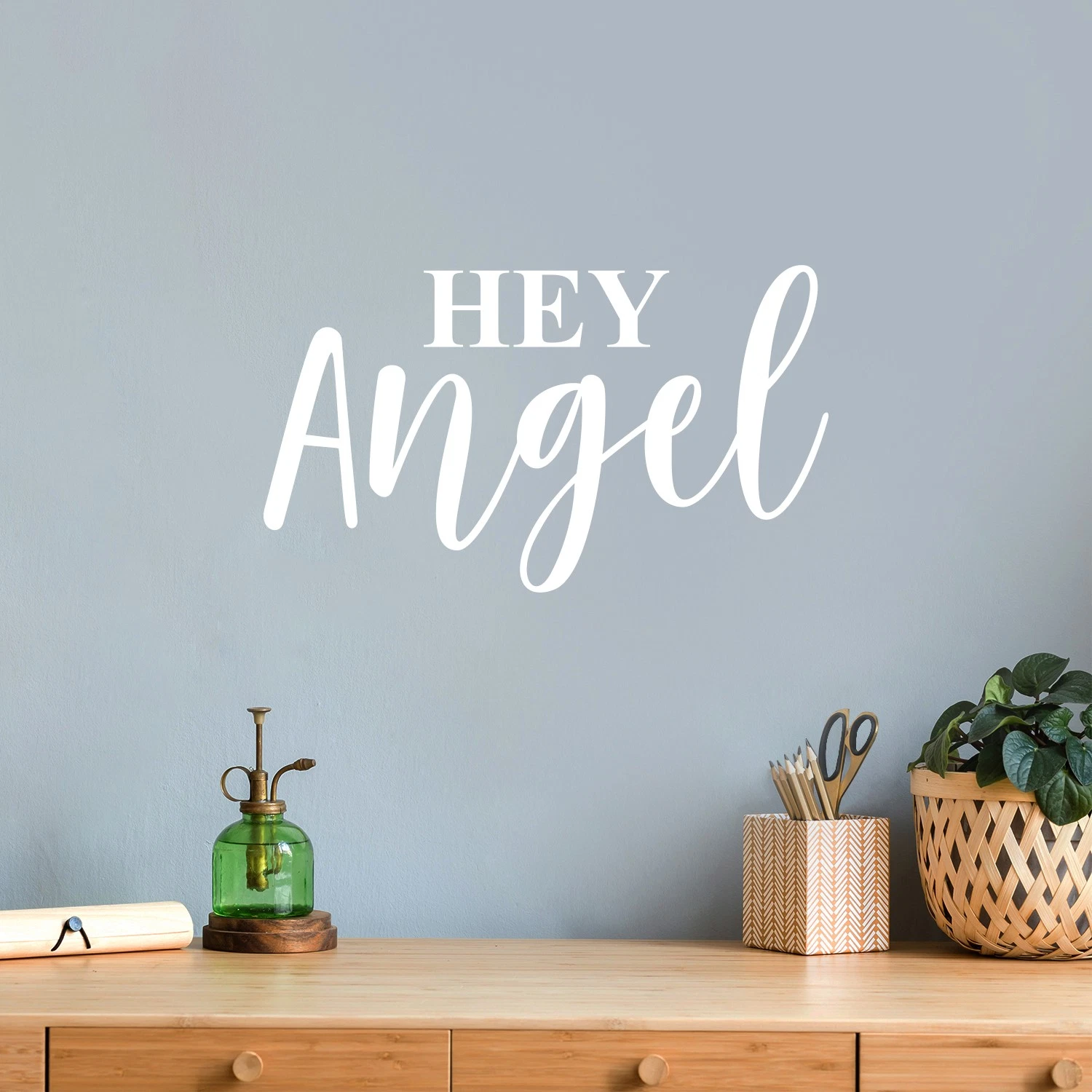 Hey Angel White 85" 15" Wall Art Decal Vinyl Sticker - Walmart.com