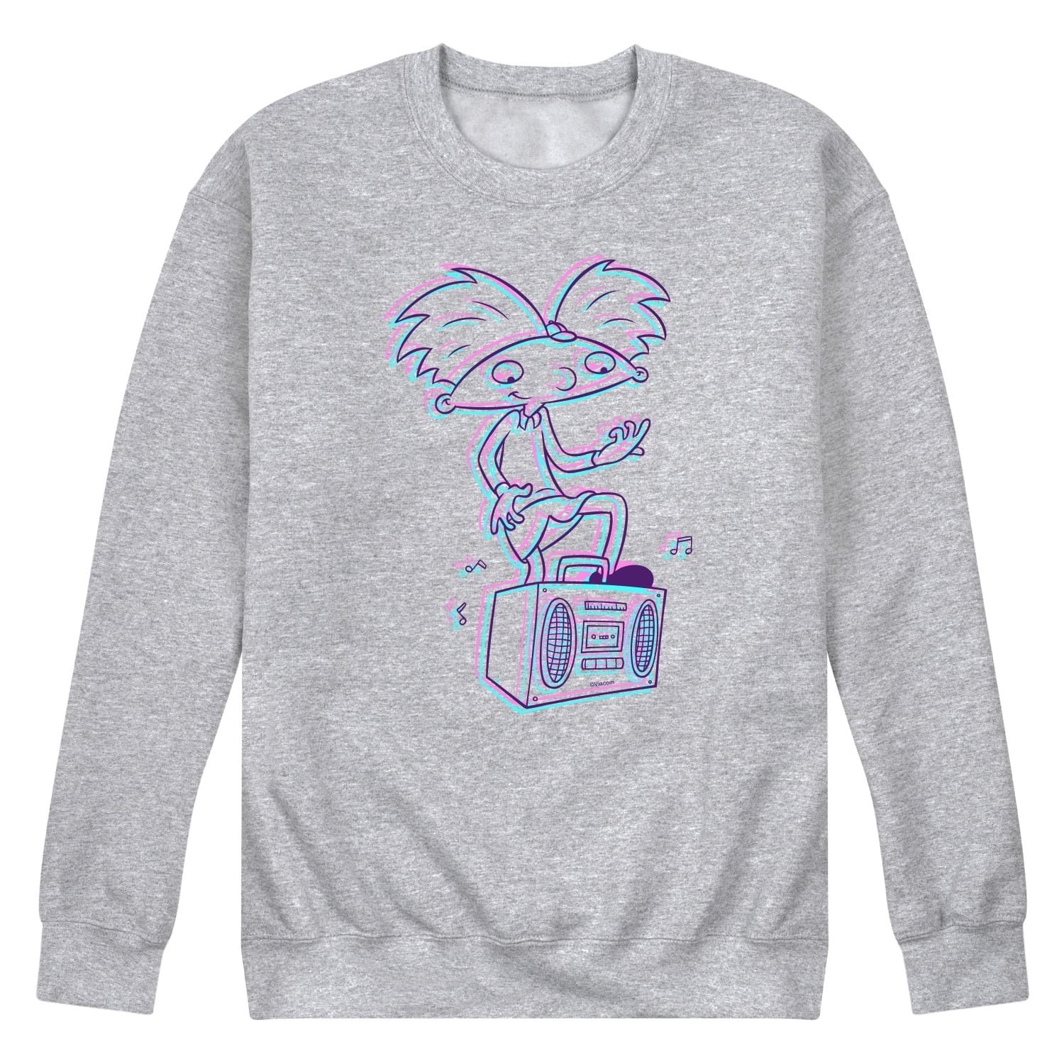 Hey Arnold! - 3D Arnold - Men's Crew Neck Fleece Pullover - Walmart.com
