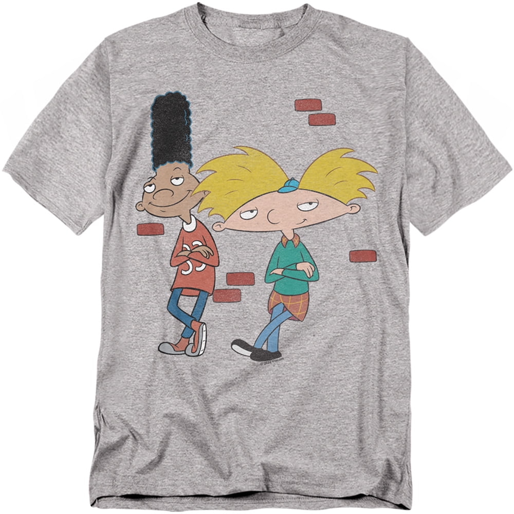 Hey Arnold - Arnold And Gerald Leaning - Adult Unisex T-Shirt - Gray ...