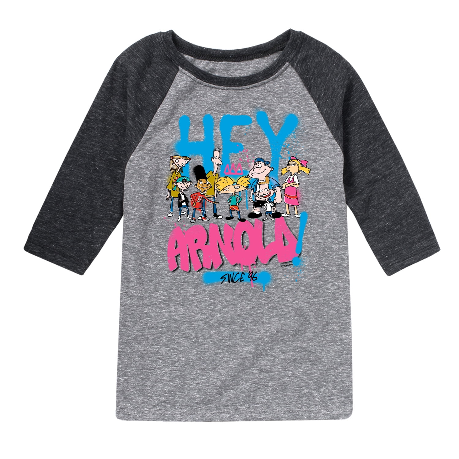 Hey Arnold! - Arnold Spray Paint 96 - Toddler And Youth Raglan Graphic ...