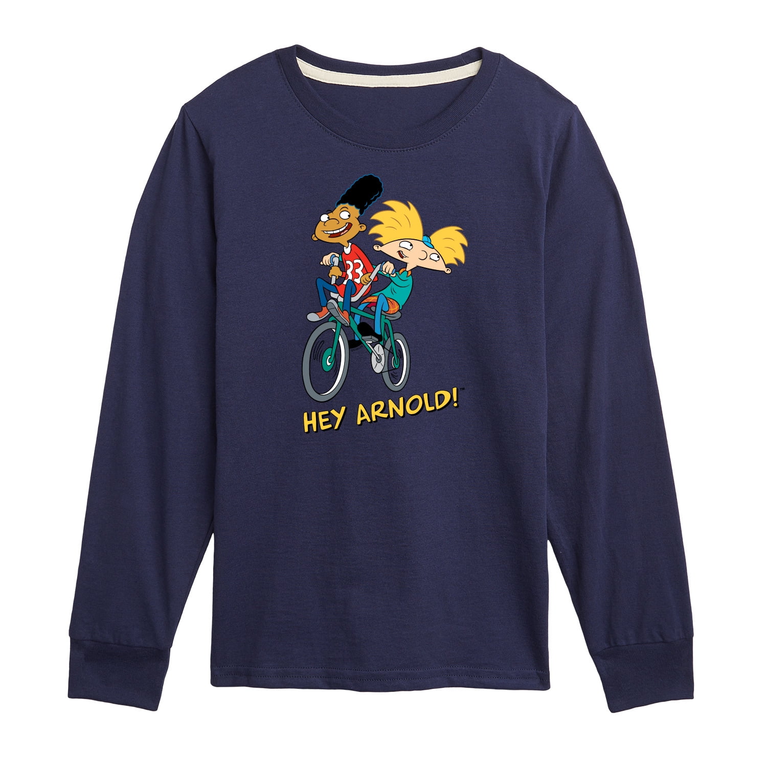 Hey Arnold! - Arnold and Gerald on Bike - Toddler And Youth Long Sleeve Graphic T-Shirt ...