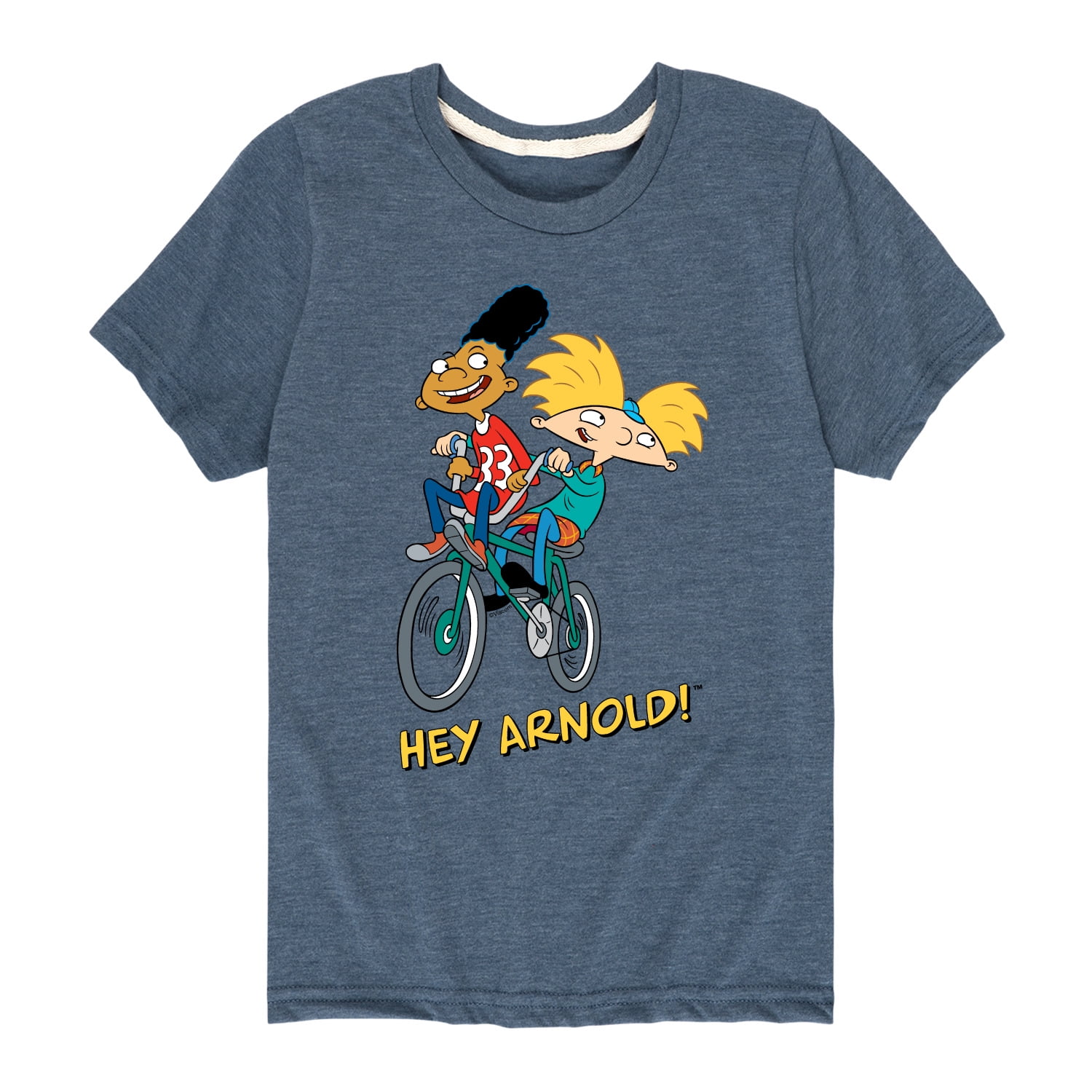 Hey Arnold! - Arnold and Gerald on Bike - Toddler And Youth Short Sleeve Graphic T-Shirt ...