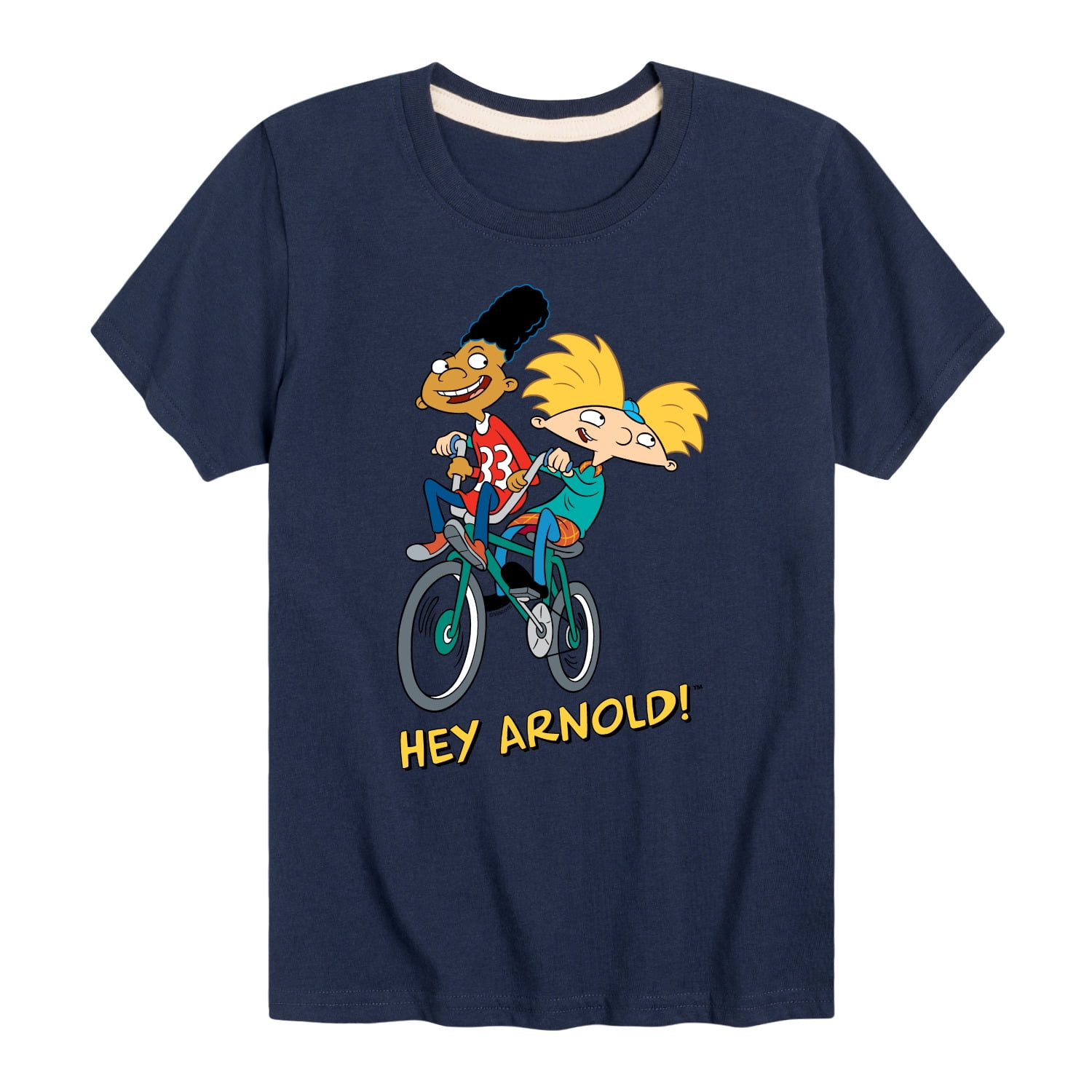 Hey Arnold! - Arnold and Gerald on Bike - Toddler And Youth Short Sleeve Graphic T-Shirt ...