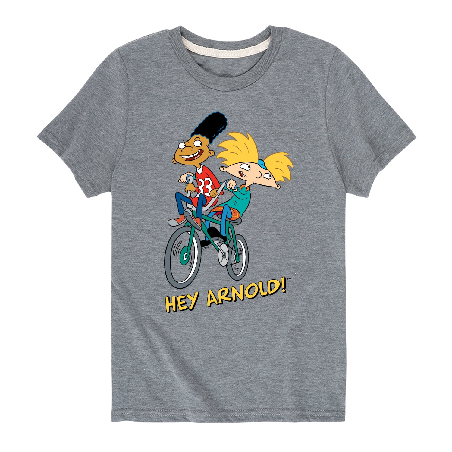 Hey Arnold! - Arnold and Gerald on Bike - Toddler And Youth Short Sleeve Graphic T-Shirt ...