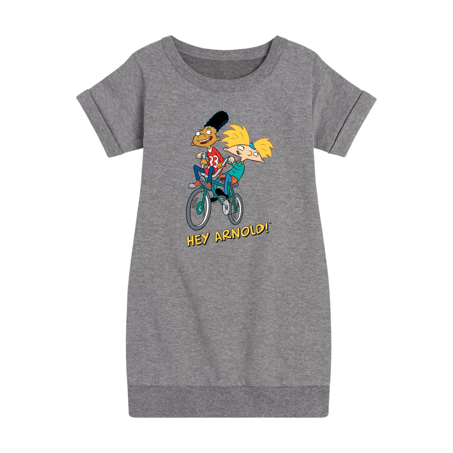 Hey Arnold! - Arnold and Gerold Bike - Toddler And Youth Girls Fleece Dress - Walmart.com