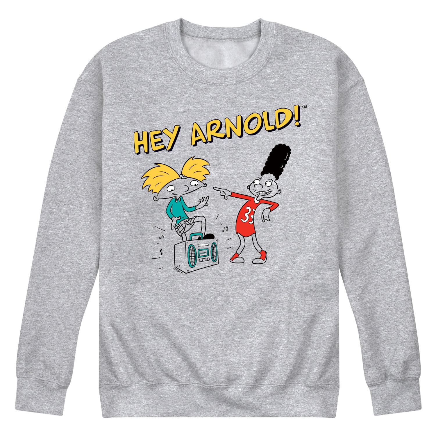 Hey Arnold! - Best Buds - Men's Crew Neck Fleece Pullover - Walmart.com