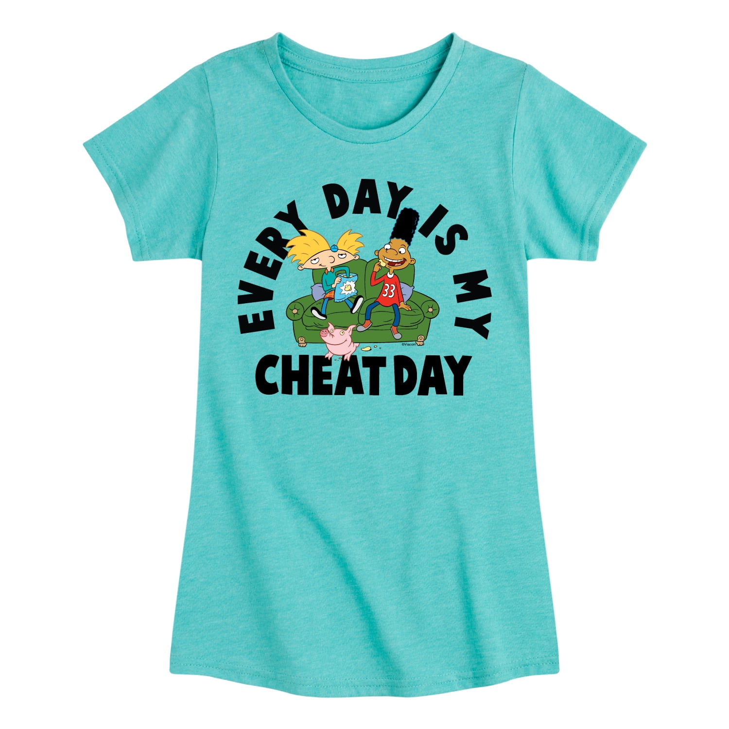 Hey Arnold! - Cheat Day - Toddler And Youth Girls Short Sleeve Graphic ...