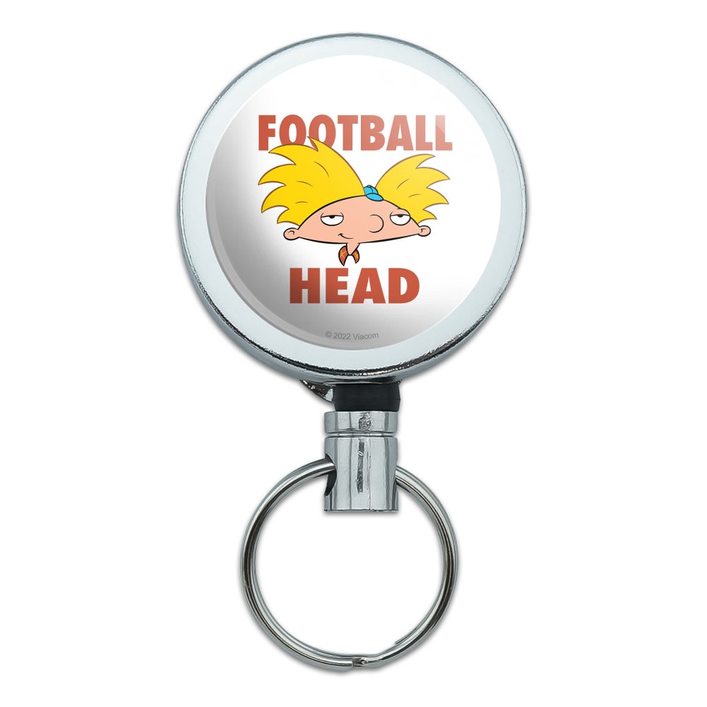 Hey Arnold! Football Head Heavy Duty Metal Retractable Reel ID Badge ...