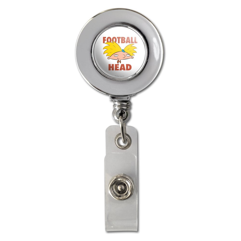 Hey Arnold! Football Head Retractable Reel Chrome Badge ID Card Holder ...
