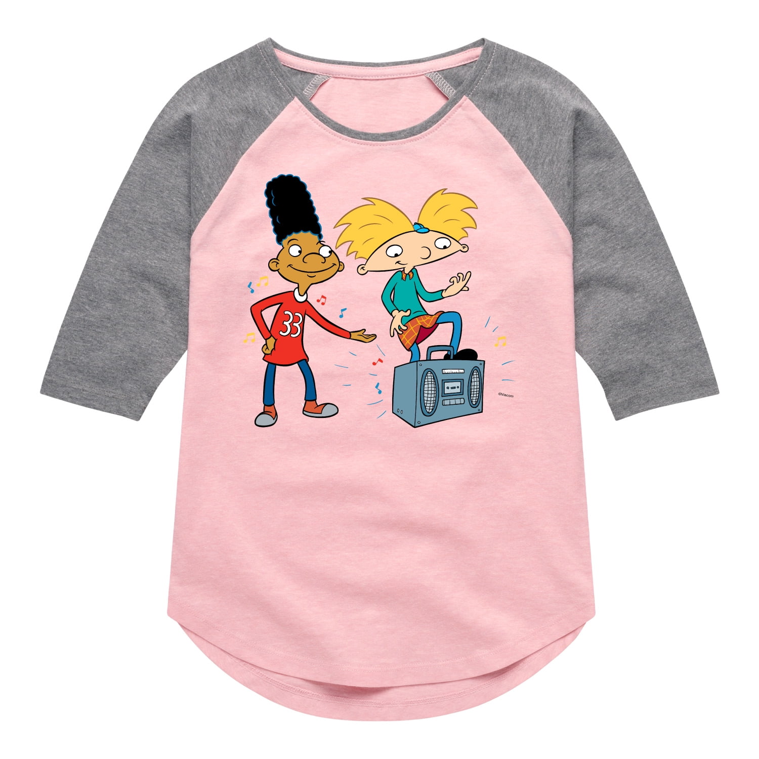 Hey Arnold! - HA Air Guitar - Toddler And Youth Girls Raglan Graphic T ...