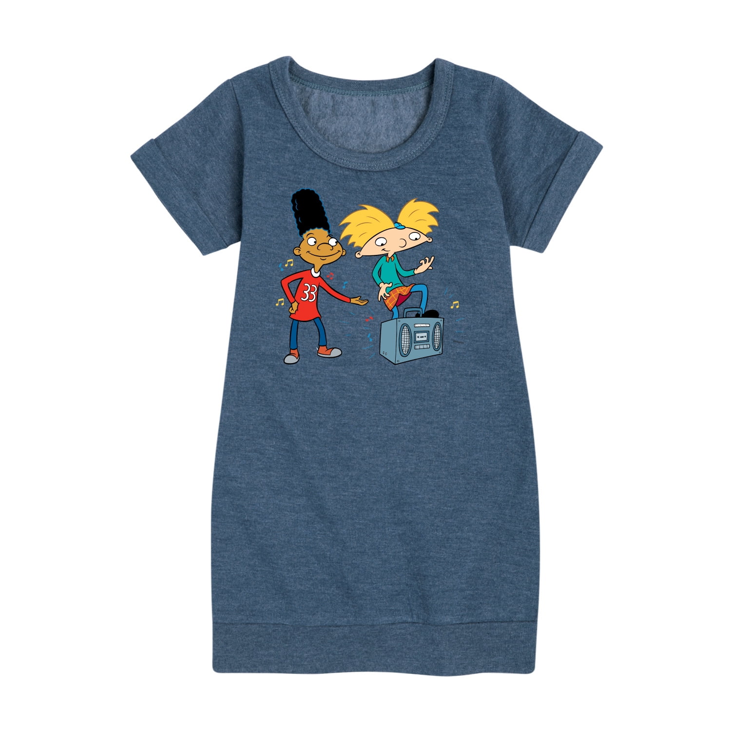 Hey Arnold! - Ha Air Guitar - Toddler And Youth Girls Fleece Dress ...