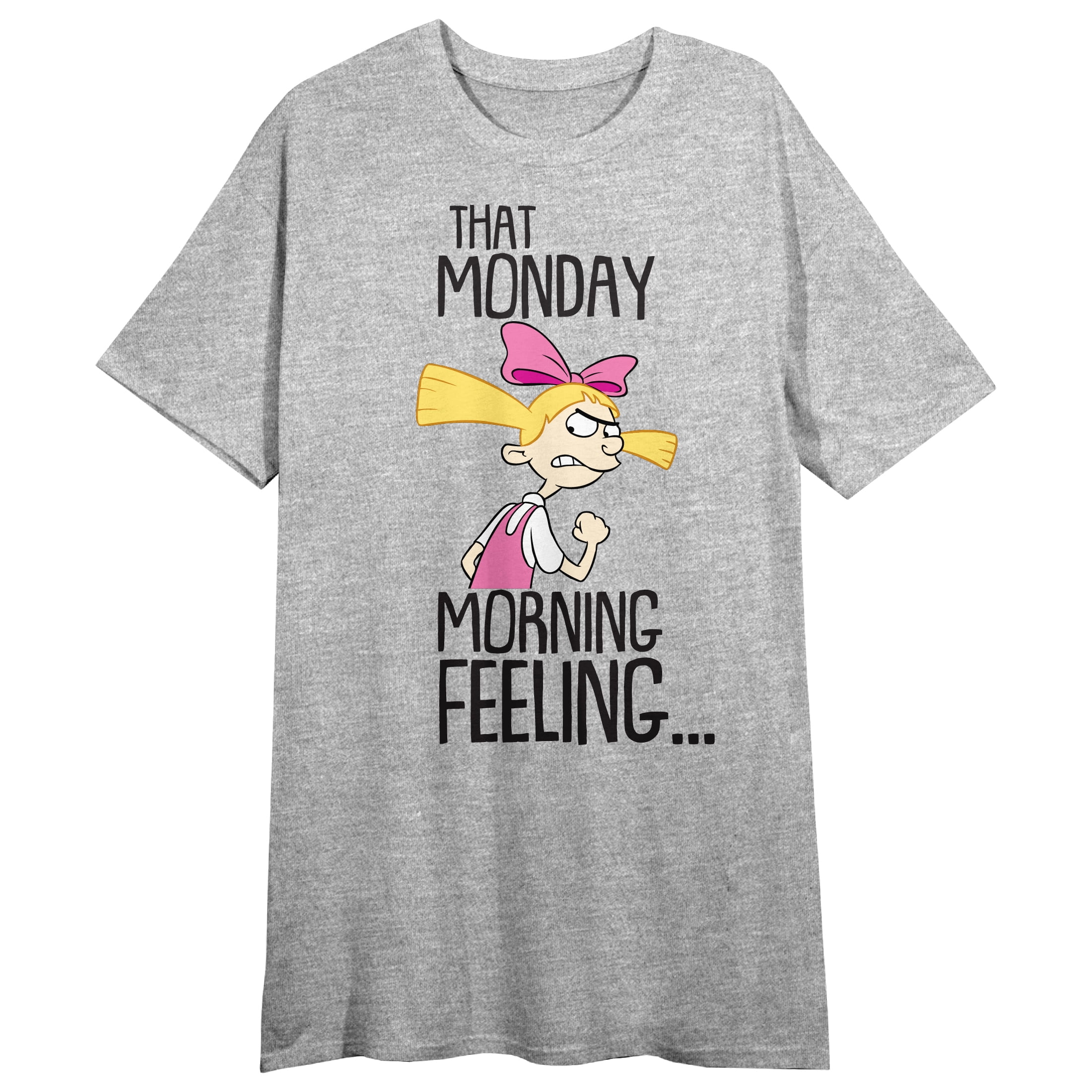 Hey Arnold Helga That Monday Morning Feeling Crew Neck Short Sleeve ...