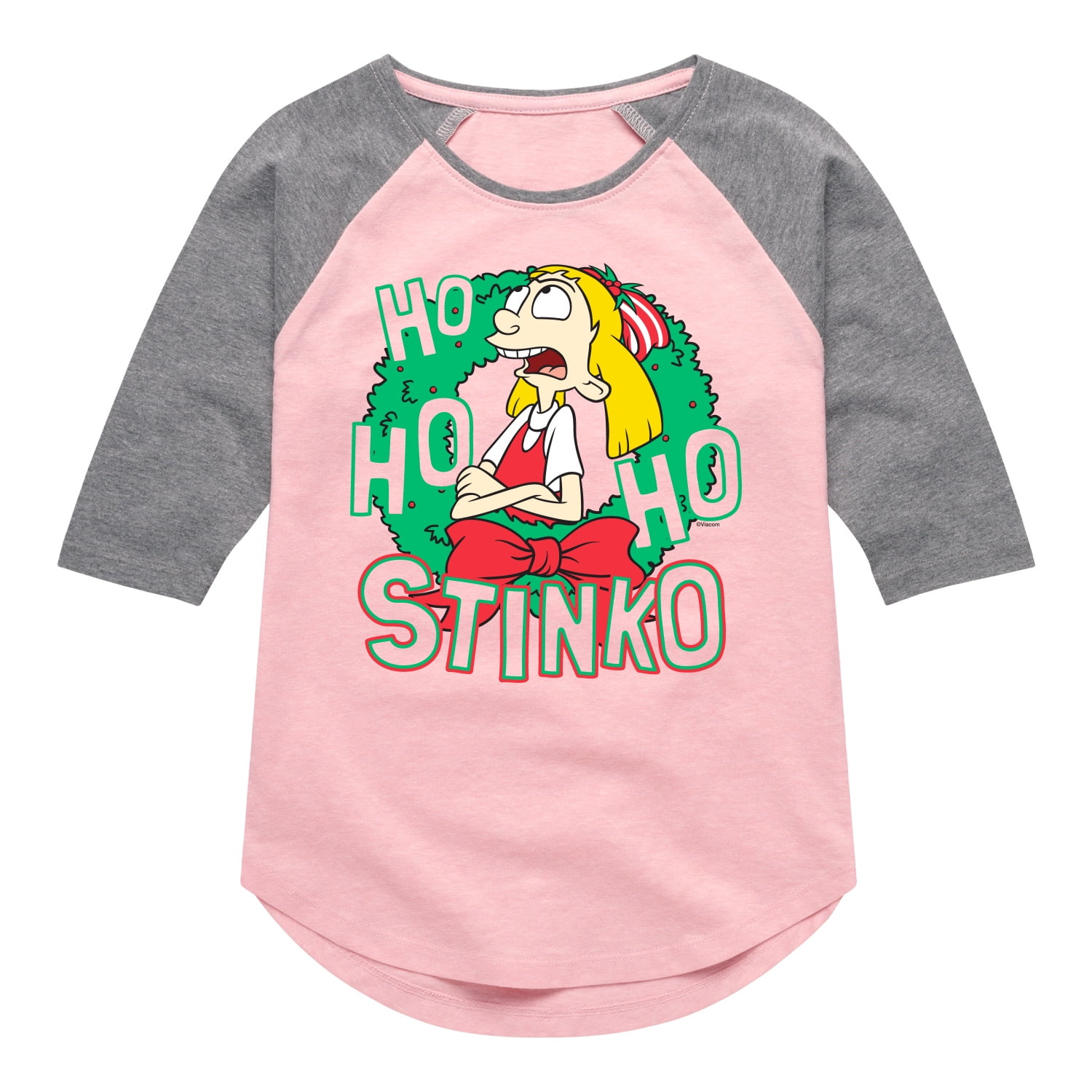 Hey Arnold! - Ho Ho Ho Stinko - Toddler And Youth Girls Raglan Graphic ...