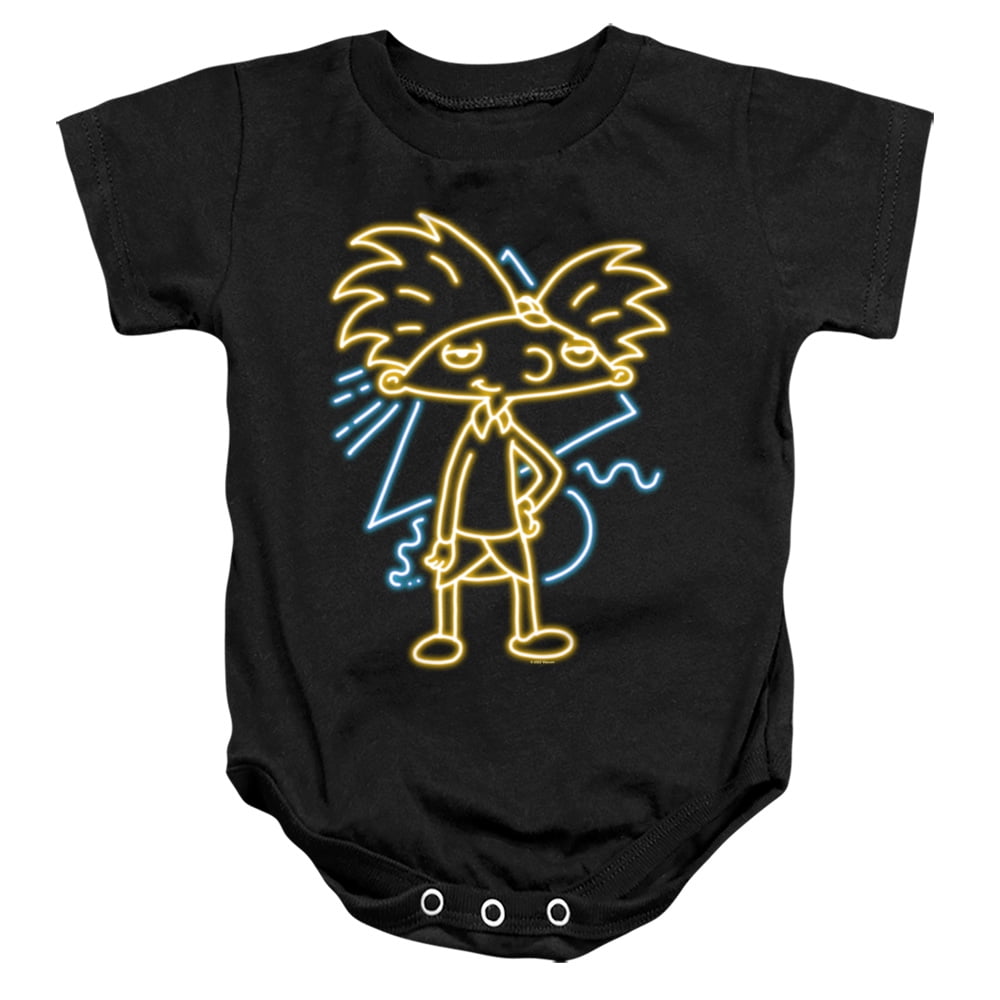 Hey Arnold Neon Unisex Infant Snap Suit for Baby (6 Months) Black ...