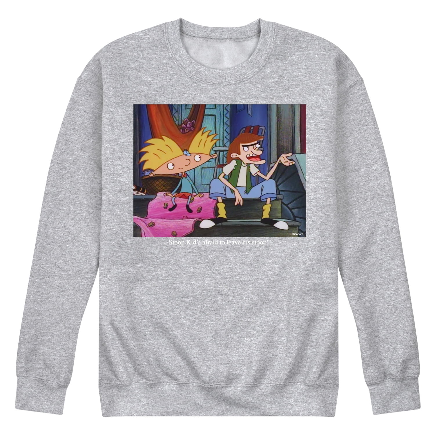 Hey Arnold! - Stoop Kid - Men's Crew Neck Fleece Pullover - Walmart.com