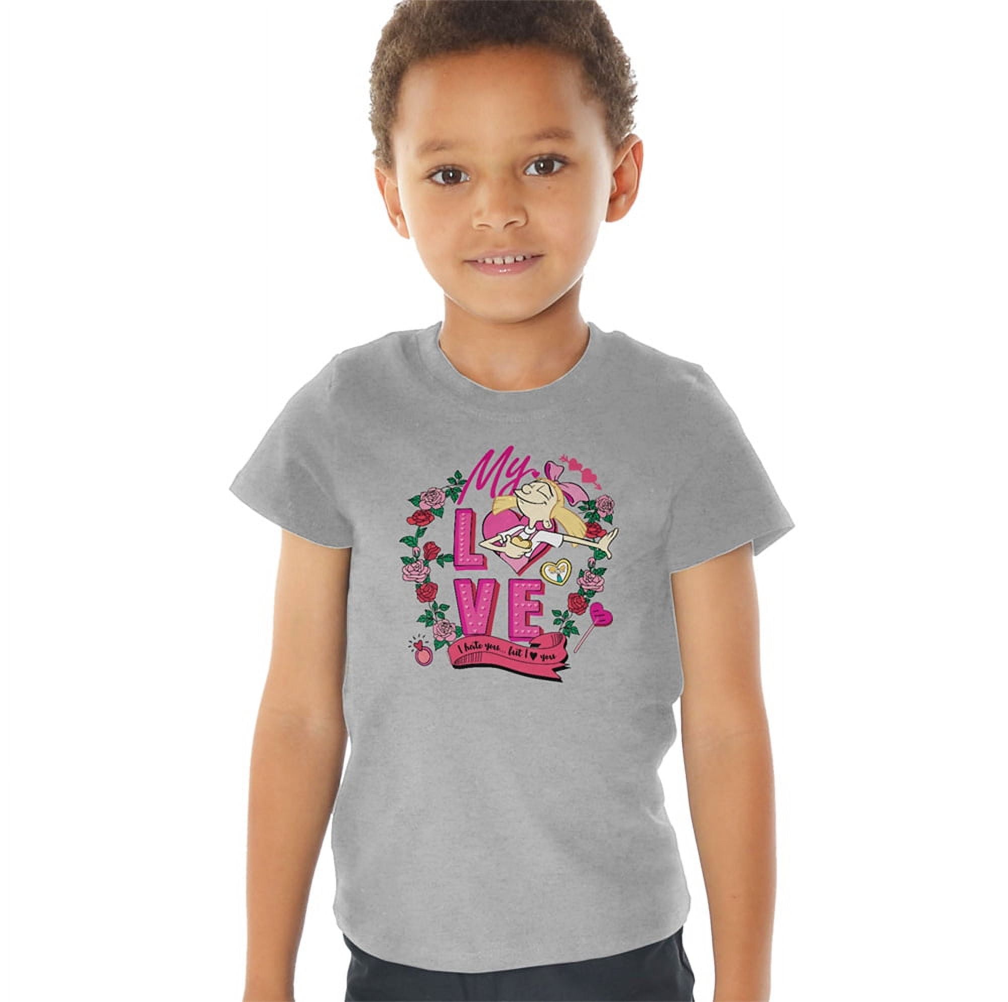 Hey Arnold Valentine's Day Helga I Hate You But Love You Kids T Shirt ...