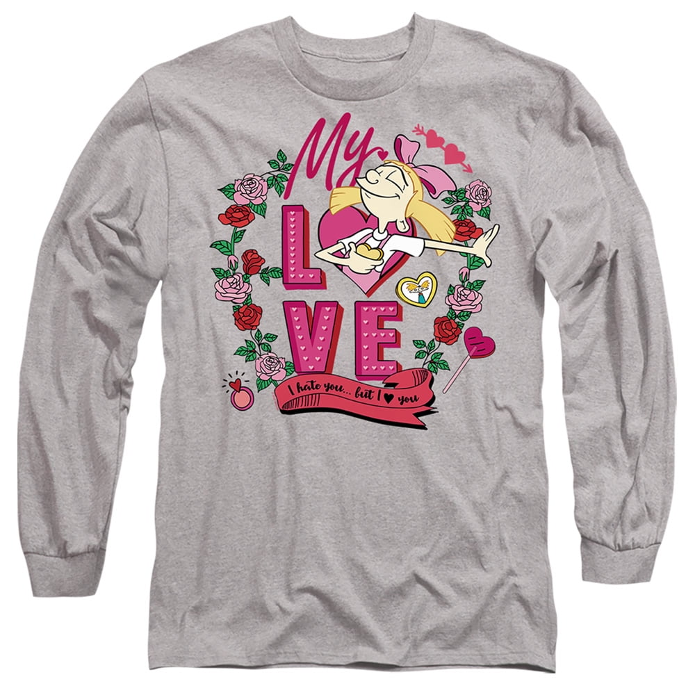 Hey Arnold Valentine's Day Helga I Hate You But Love You Unisex Adult ...