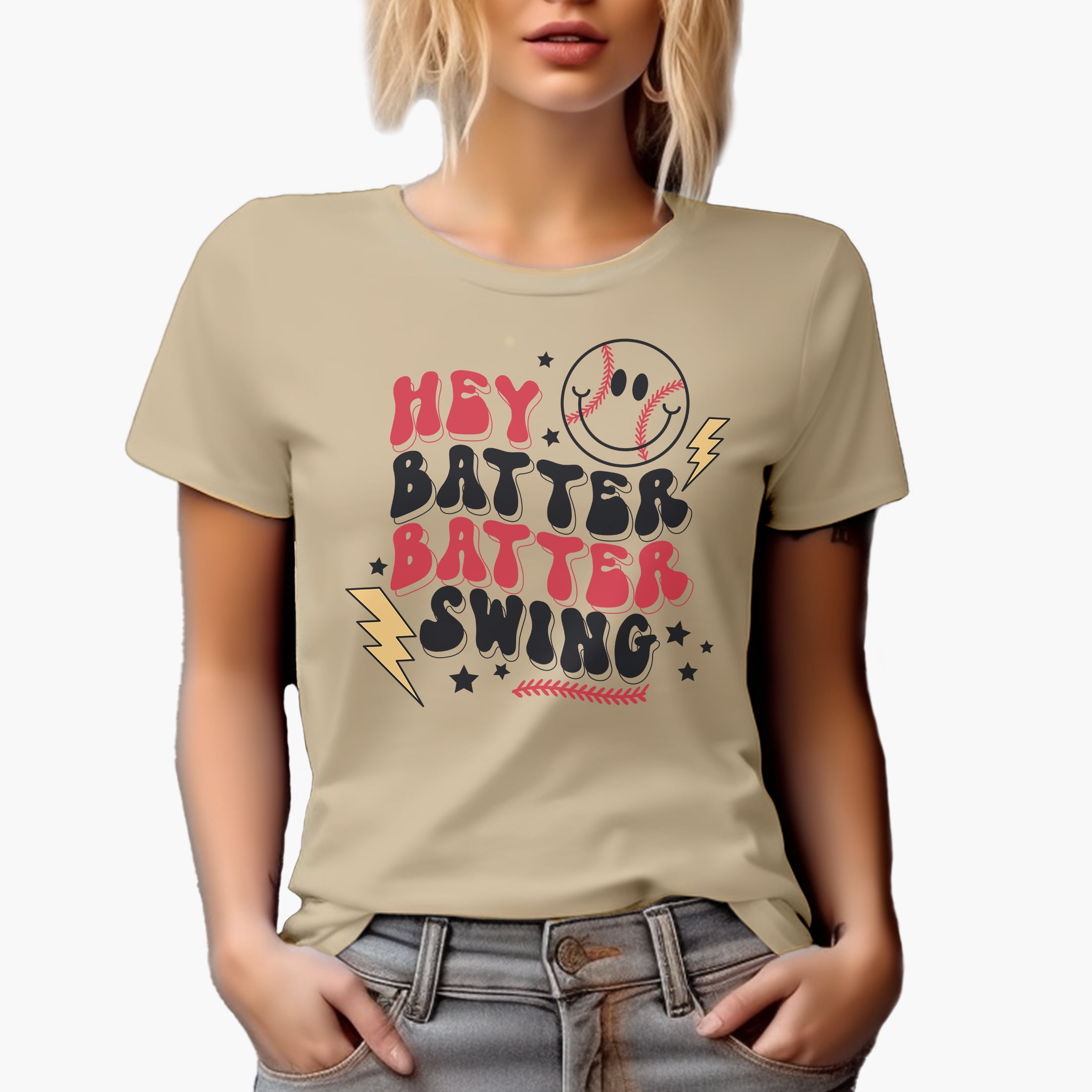 Hey Batter Batter Swing, 90s Retro Groovy Wavy Text & Baseball Themed ...