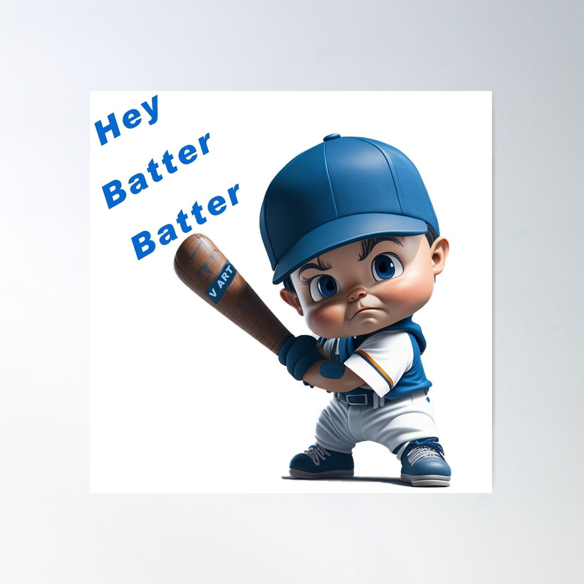 Hey Batter Batter V2 Poster Wall Art, Modern Wall Decor For Living Room ...