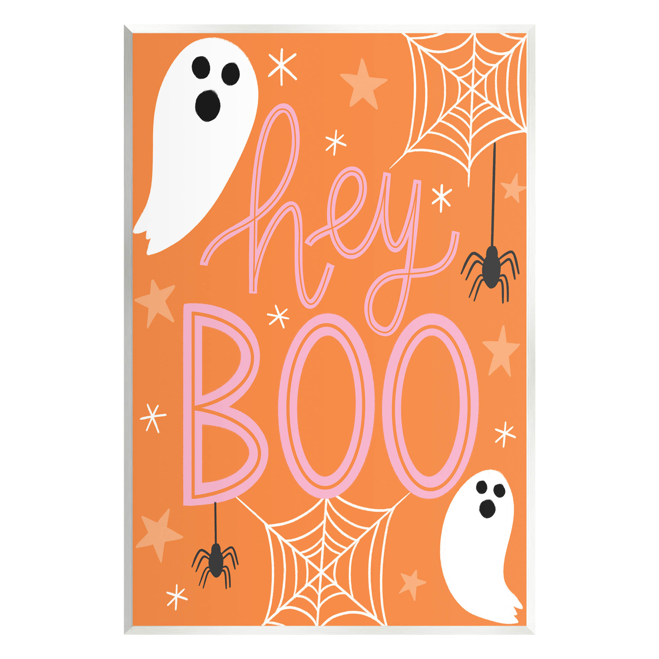 Hey Boo Orange Halloween Ghosts Holiday Graphic Art Unframed Art Print ...