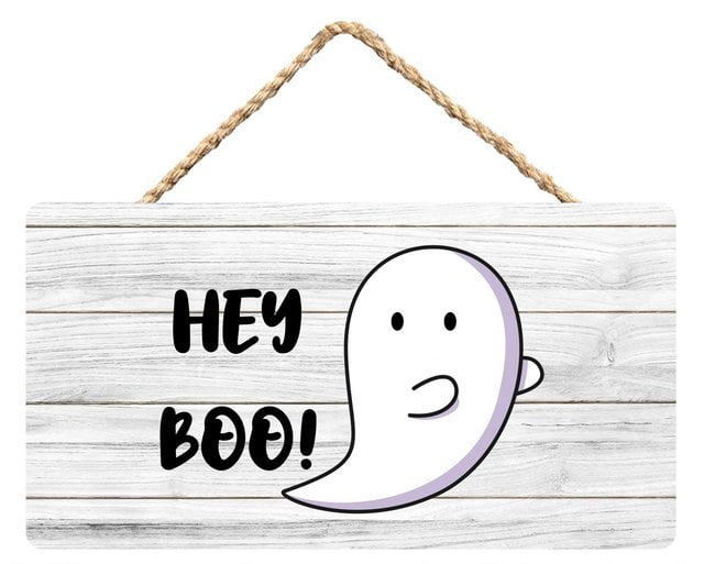 Hey Boo Wooden Sign Wall Hanging Door Sign Home Kitchen Farmhouse Decor ...