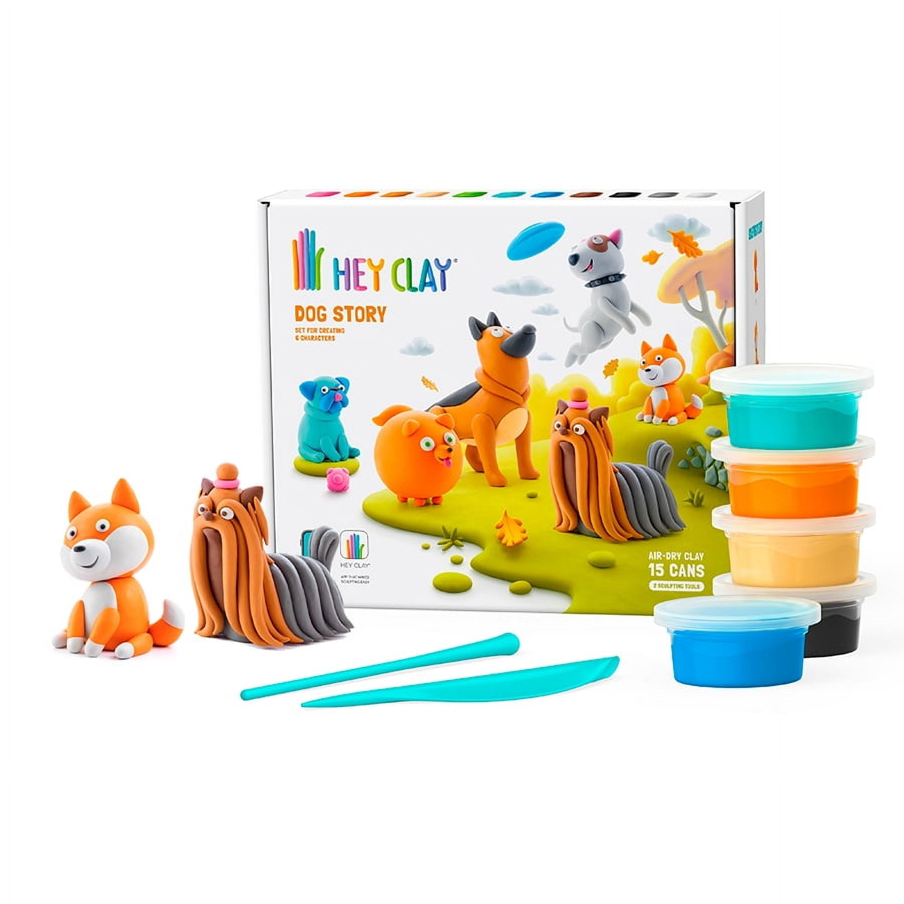 Hey Clay Dog Story - 15 Can Modeling Air-Dry Clay - Fat Brain Toy ...