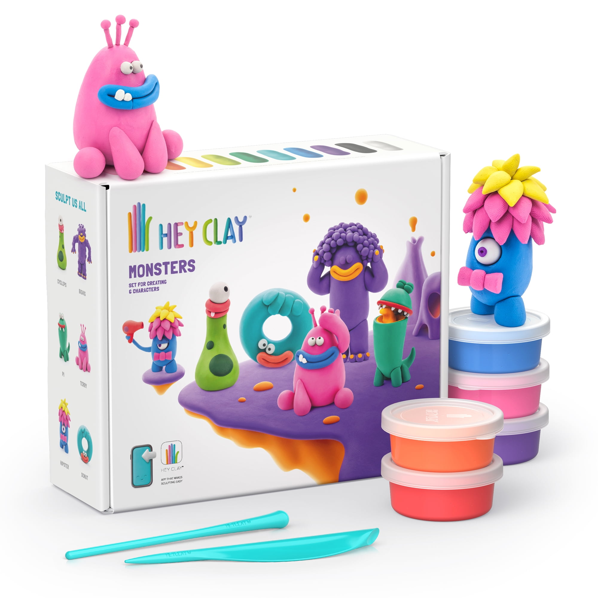 Hey Clay Monsters, Air Dry Clay Kit with Interactive App for Kids ...