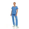 Hey Collection Womens Stretch Colorful Cargo Mock Neck Scrubs Set ...